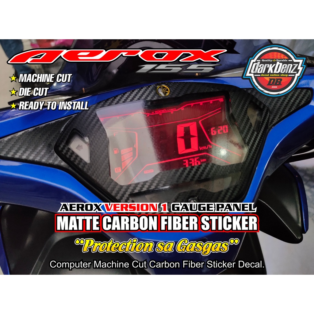 Yamaha Aerox Version 1 New 3D quality matte carbon fiber sticker decal ...