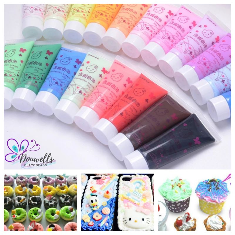 50g Fake Whipped Cream Simulation Glue DIY Phone Cream Glue Decoden ...