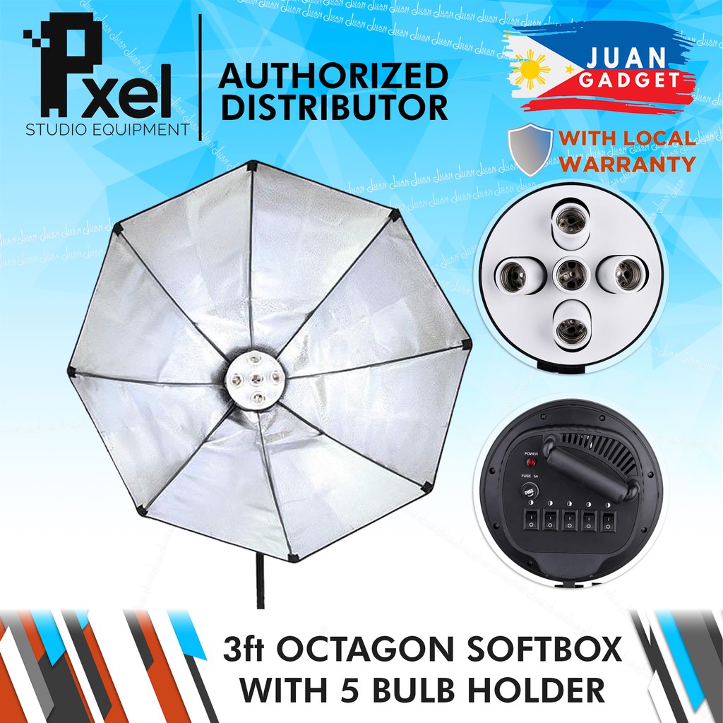 [CLEARANCE] Pxel SB-5B-90 Octagon 5 bulb light head Softbox Continuous ...