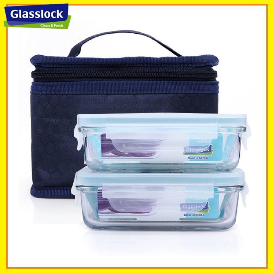 Glasslock office lunch box (2 400ml boxes with thermal bag) Lunch400*2 ...