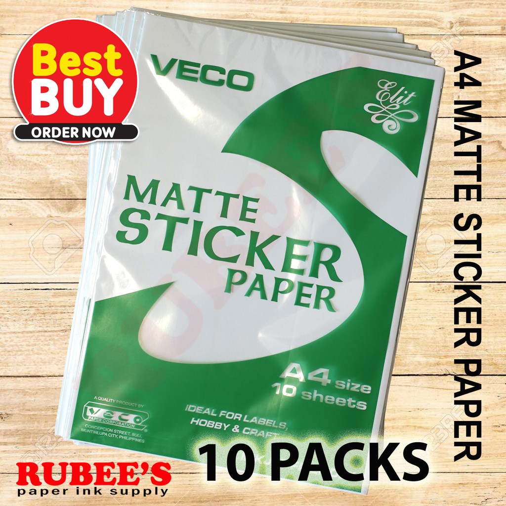 VECO Matte Sticker Paper 70gsm 10packs / Sticker for labels | Shopee ...