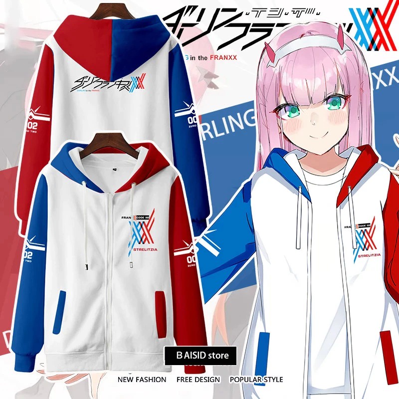 Darling In The Franxx Zero Two 02 Anime Sweater Hoodie Jacket Can Be ...