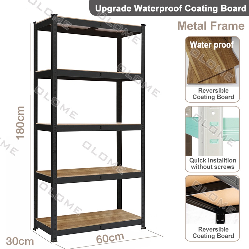【Upgrade waterproof sheet】Steel Rack Boltless Rack 5 Layer Heavy Duty ...
