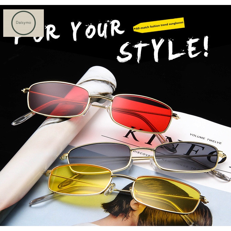 【Ready Stock】Korean Retro Small Rectangle Frame Sunglasses Women ...