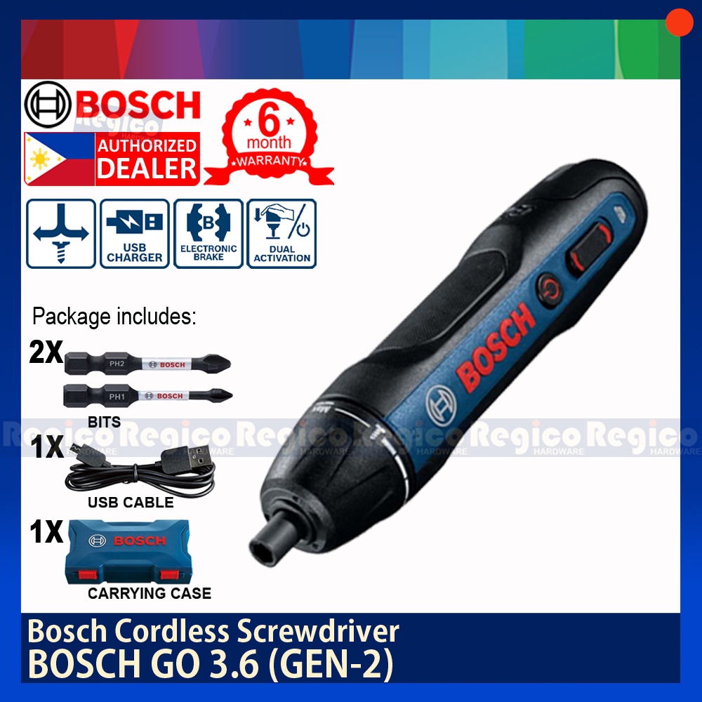 BOSCH GO 3.6V Cordless Screwdriver (GEN-2) Bosch Cordless Tools Regico ...