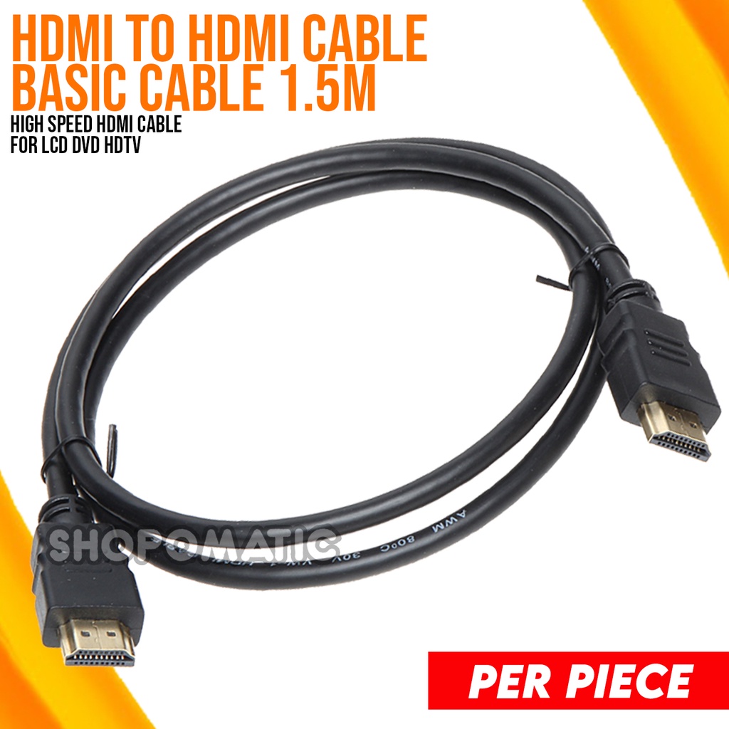 🟧 High Speed Male HDMI to Male HDMI Cable 1.5 Meters Black Heavy Duty SALE 🟧 | Shopee Philippines