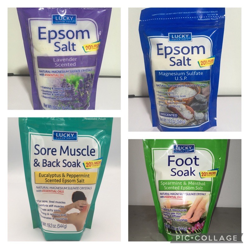 Lucky Epsom Salt (Original, Lavender, Spearment & Menthol, Eucalyptus ...