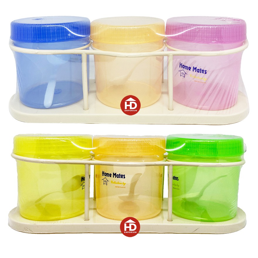 Plastic Twist Lock Canisters 3-pack With Teaspoons Included #109 sugar ...