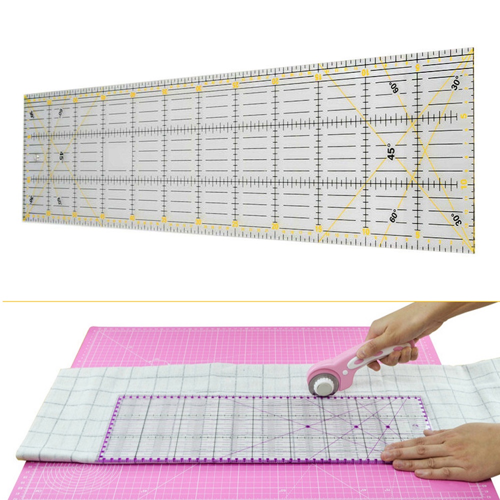 60*15cm Sewing Quilter Patchwork Rectangular Quilting Cutting Ruler ...