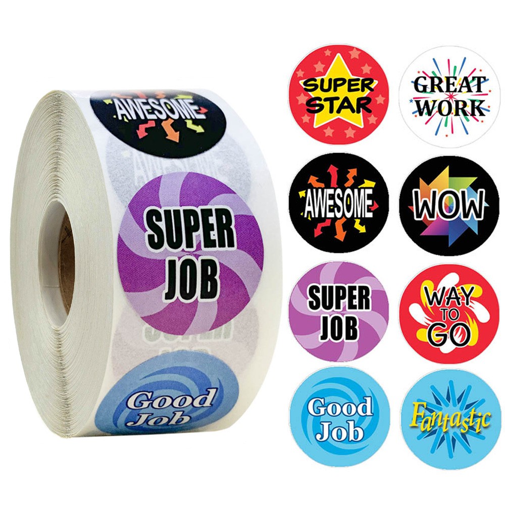 50-500pcs 1Inch Cartoon Reward Sticker Encouragement Motivational ...
