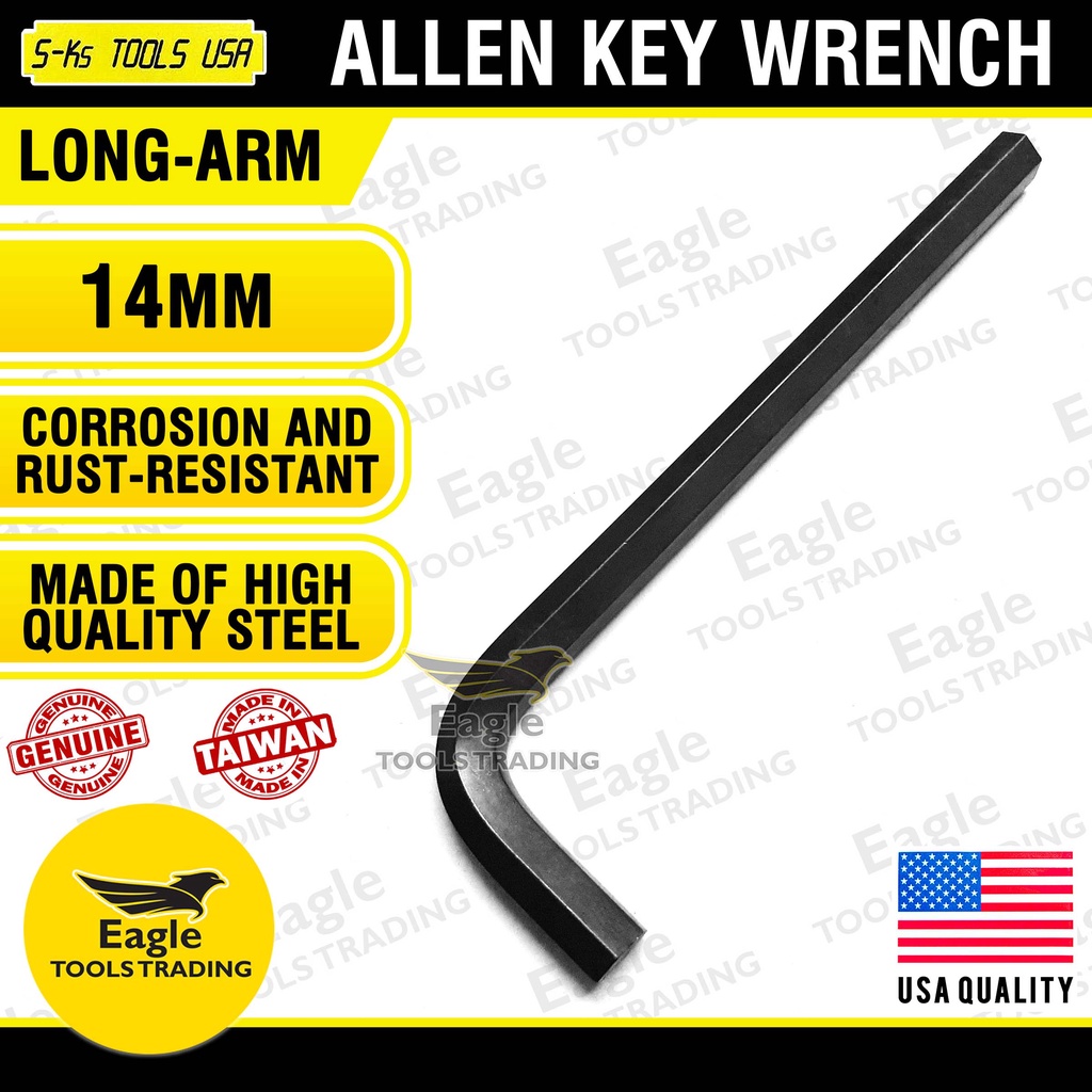 S-Ks Tools USA Allen Key Wrench 14mm 22.5cm length Long Arm Hex Key ...