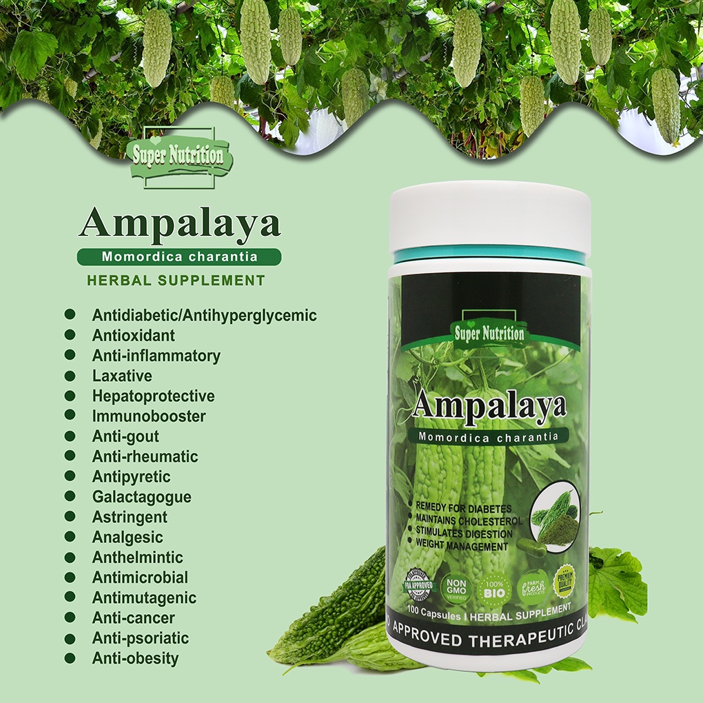 Ampalaya Herbal Supplements 500mg x 100 Capsules (Momordica Charantia ...