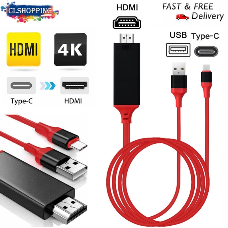 Ultra HD USB 3.1 Type C to HDMI HDTV Cable 2M 4K*2K Cable | Shopee ...