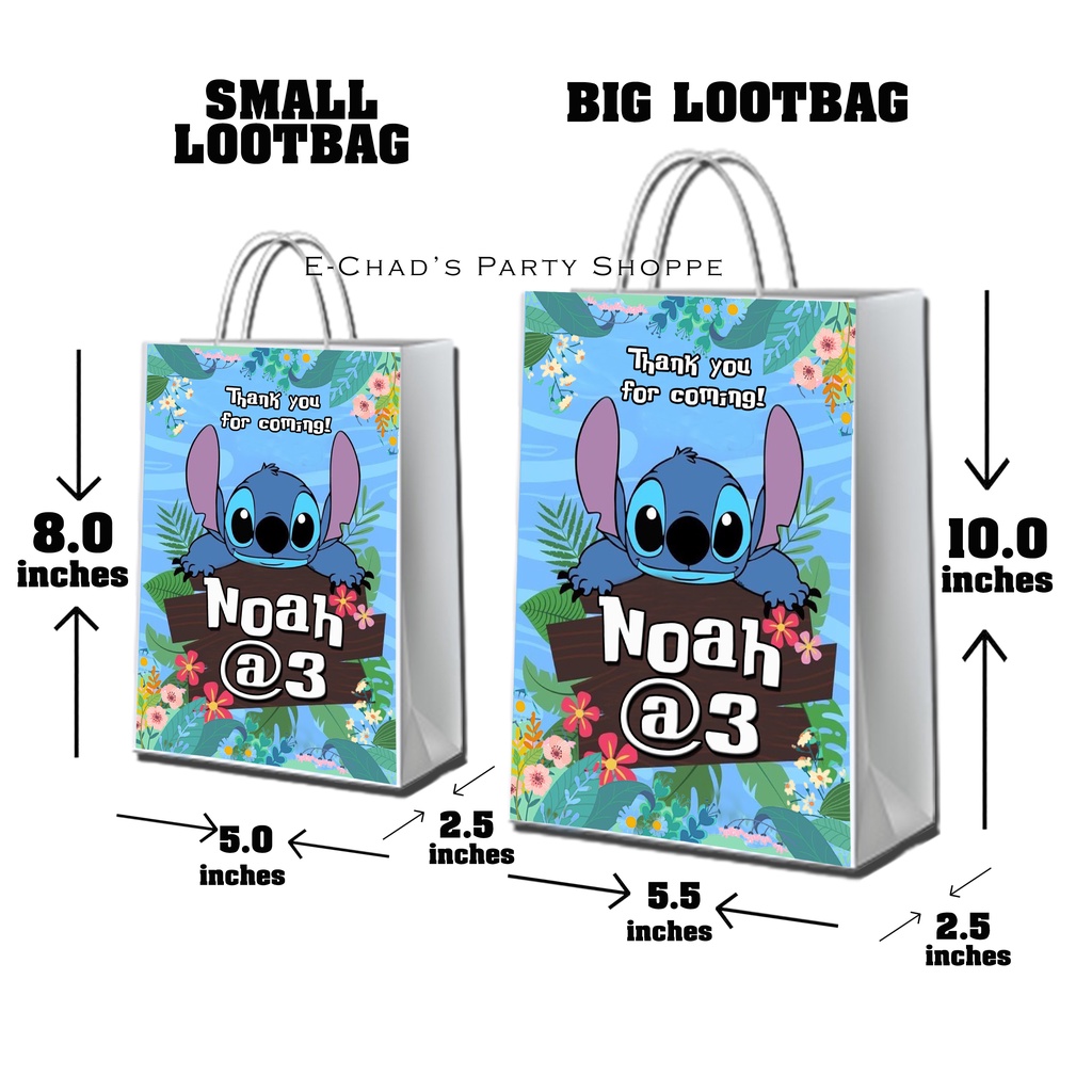 STITCH Customize Lootbag / Paper Bag (sold by 10pcs.) | Shopee Philippines