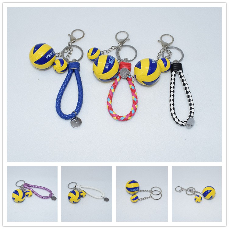3.8CM Volleyball Keychain PVC Laminated Hard Ball Bag Pendant Ball Game ...
