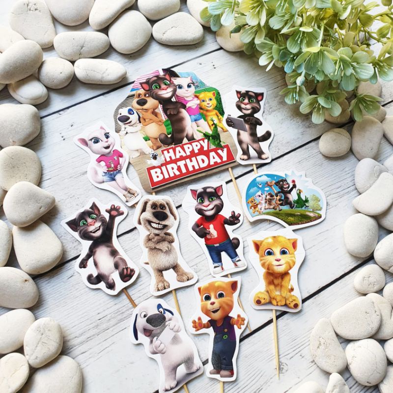 My Talking Tom and Friends Angela Cat Birthday Cake Topper Cupcake ...