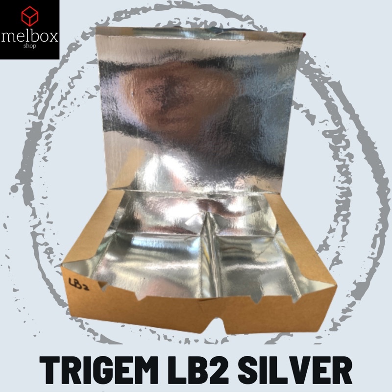 [50pcs] TRIGEM LB2 2 Division Meal Box Silver | Shopee Philippines
