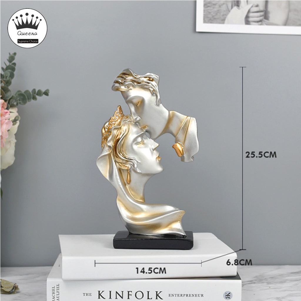 Resin Abstract A Kiss Of The Love Statue Creative Couple Sculptures