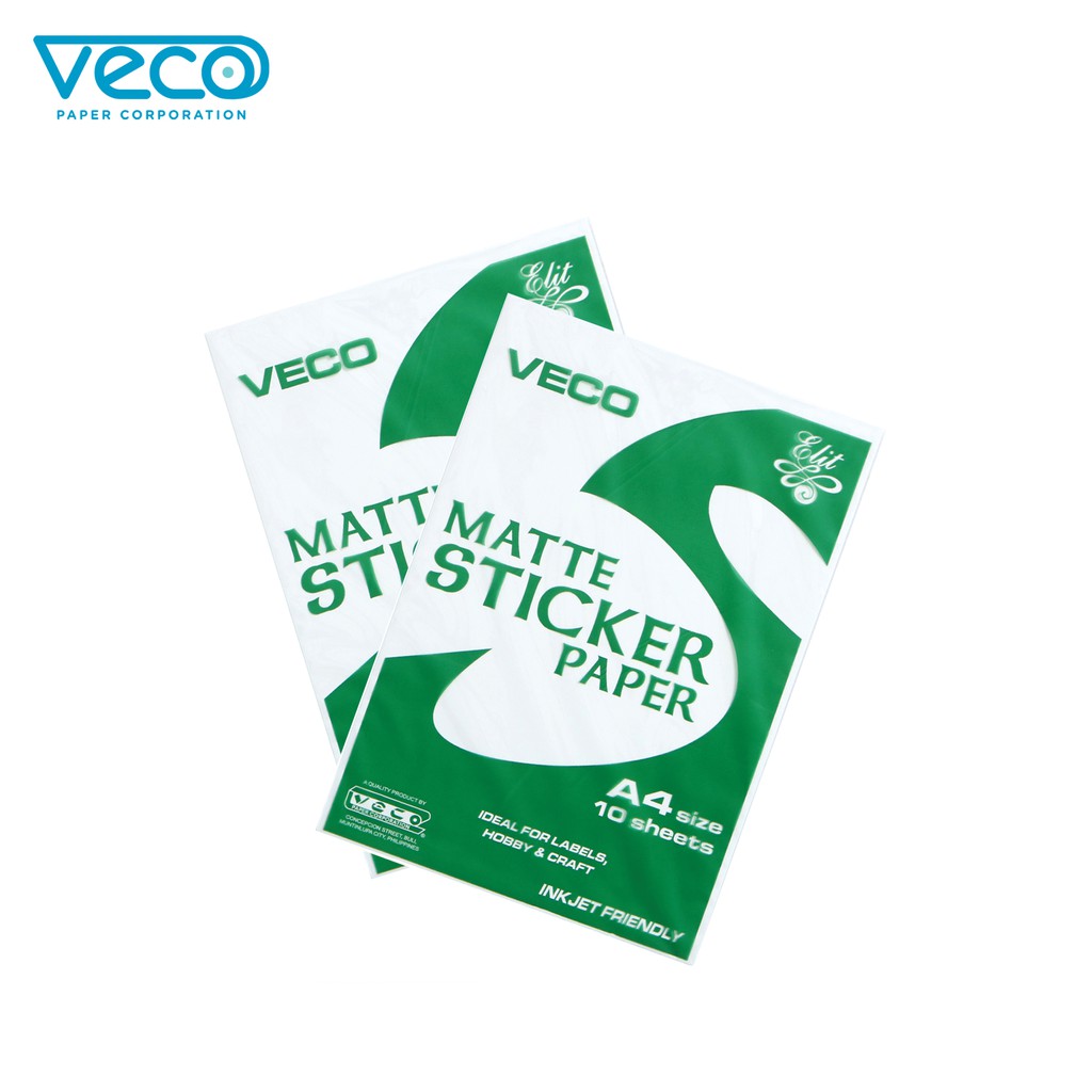 Veco Sticker Paper A4 10 Sheets Inkjet Friendly, Ideal for Labels ...