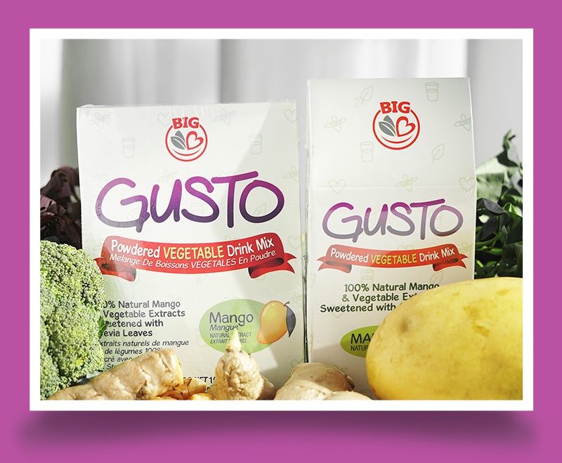 Gusto Powdered Vegetable Drink Mix 5 - Serving Pack 100% Natural Mango ...
