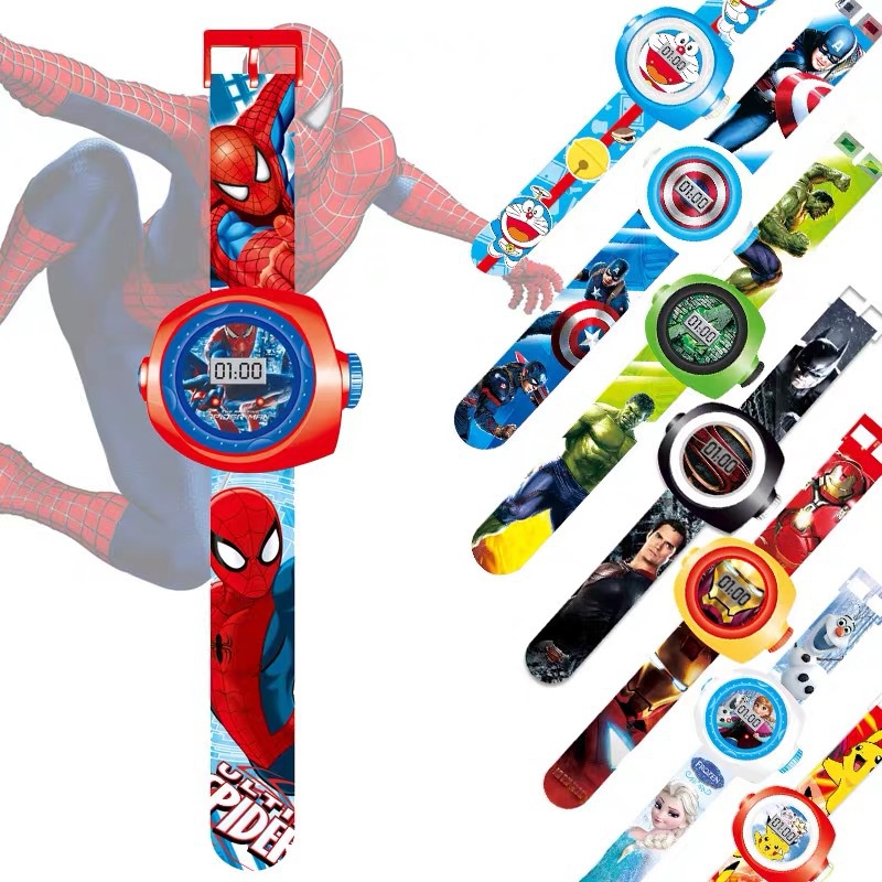 Kids Projector Watch Avengers Spiderman Frozen Hello Kitty Iron Man ...