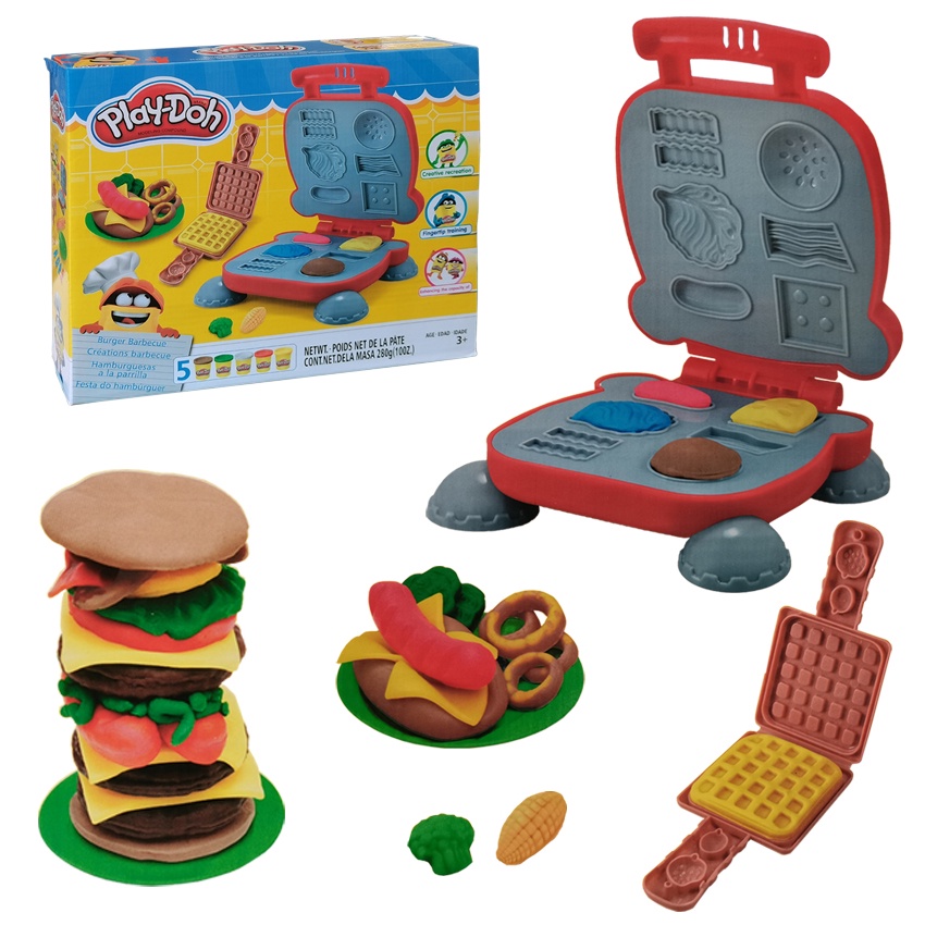 Magic Dough Play-dough Burger Waffle Maker Modeling Clay Dough dough ...