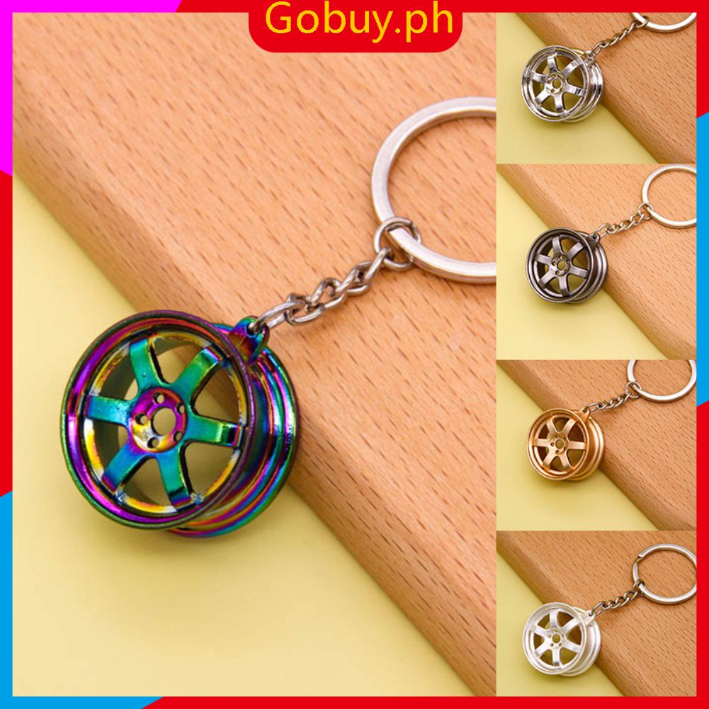 Auto Turbo Hub Keychain Wheel Rim Car Keyring Luxury Zinc Alloy Key Fob ...