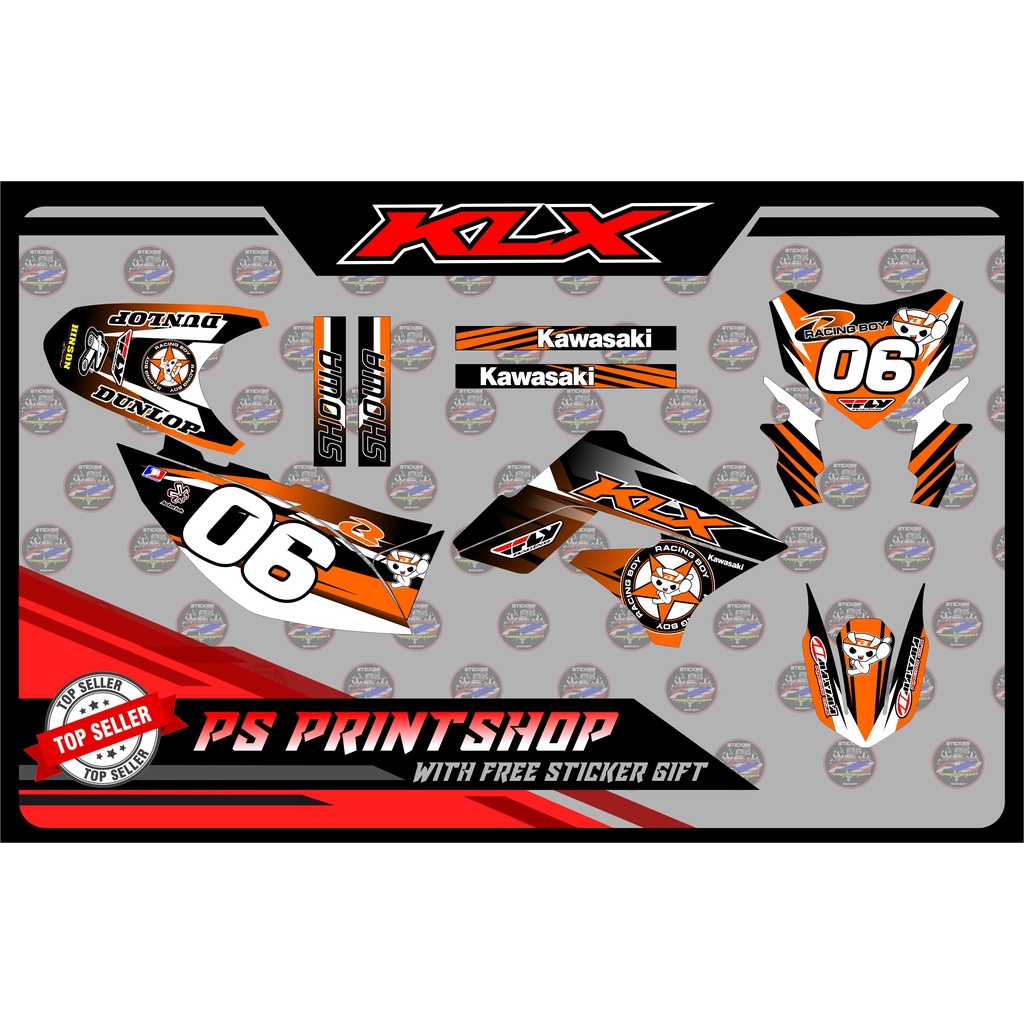 KLX 150s Small kawasaki full set sticker decals Durable and High ...