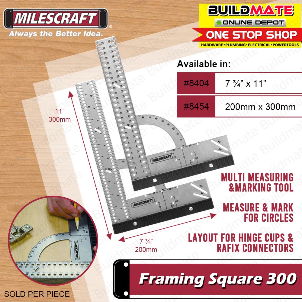 MILESCRAFT Framing Square 12" 300mm Metric | Imperial SOLD PER PIECE ...
