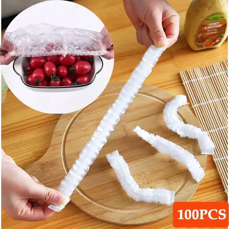 80pcs Disposable Food Cover Plastic storage food cover for table caps ...