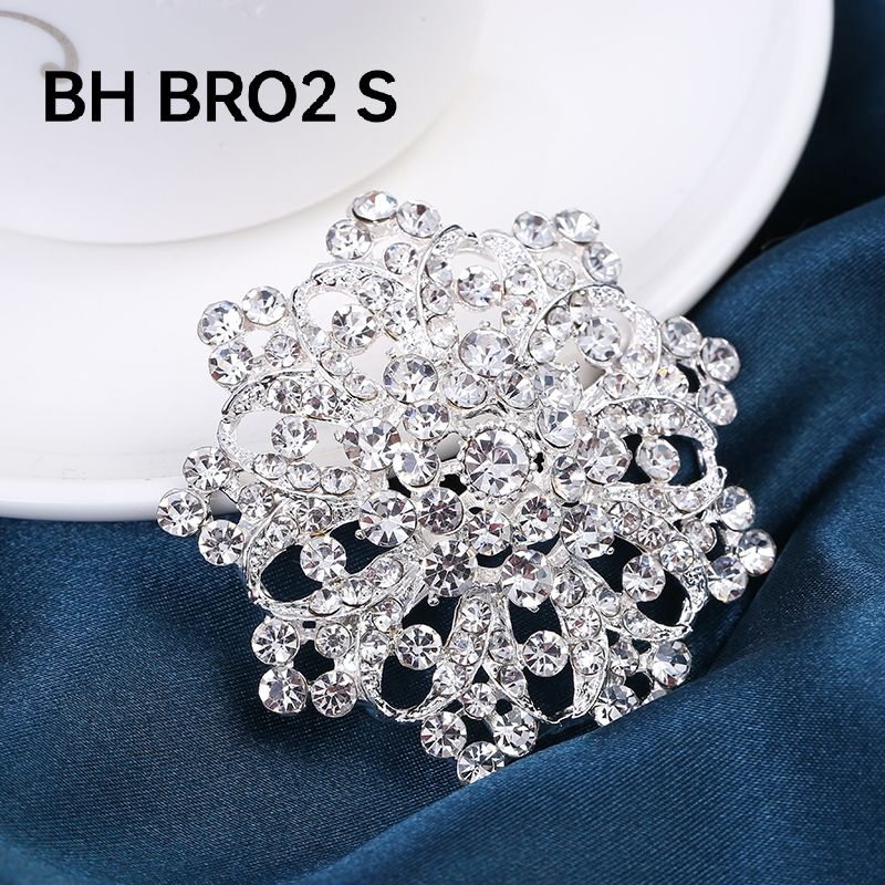 Gown Brooch Wedding Dress Pin Elegant Rhine Stones Crystals Shiny Bling ...