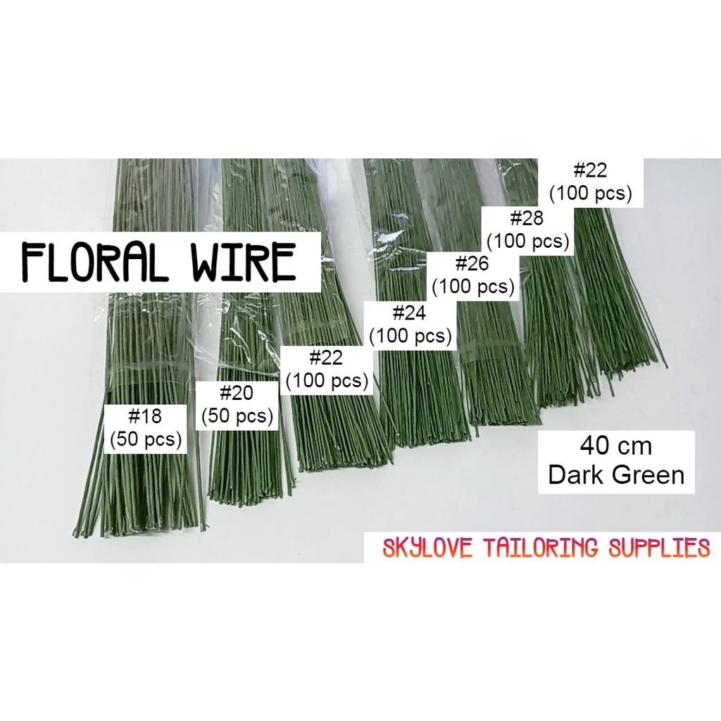 50PCS & 100PCS FLORAL WIRE (for stem, leaves and leaf) #18, #20, #22 ...