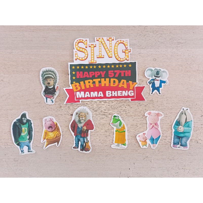 SING 2 THE MOVIE Personalized Cake toppers! Free to add the name ang ...
