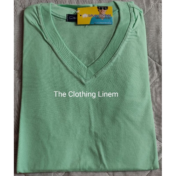 Blue Corner V-NECK Tshirt for Adults - Mint Green | Shopee Philippines