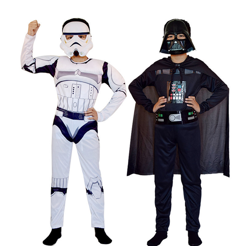Children's Star Wars cosplay costume White Soldier Black Warrior Darth ...