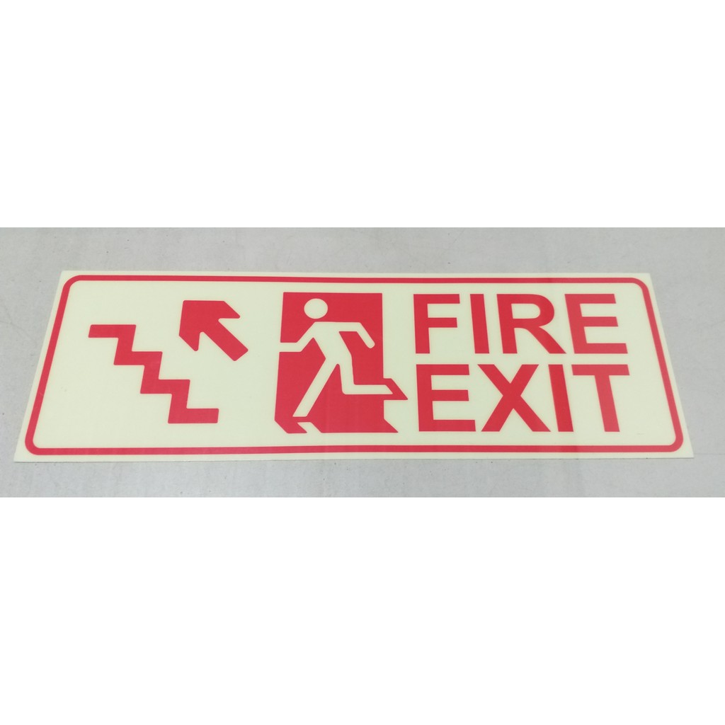 Luminous Fire Exit Stairs Up Left Sign Sticker | Shopee Philippines