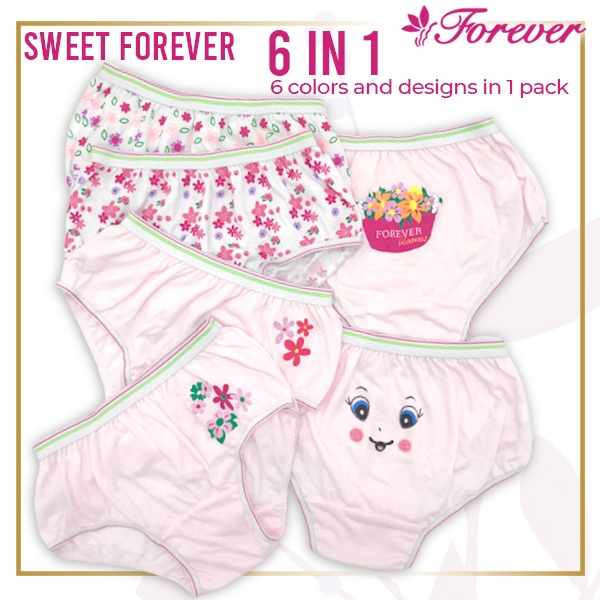 Sweet Forever Ag04 6 In 1 Kids Intimate Wear Underwear Colorful Panty ...