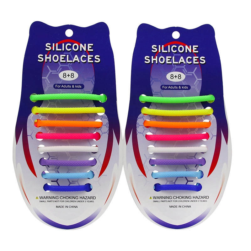 16pcs Elastic No Tie Shoe Laces Silicone Shoelaces for Sneakers Lazy ...