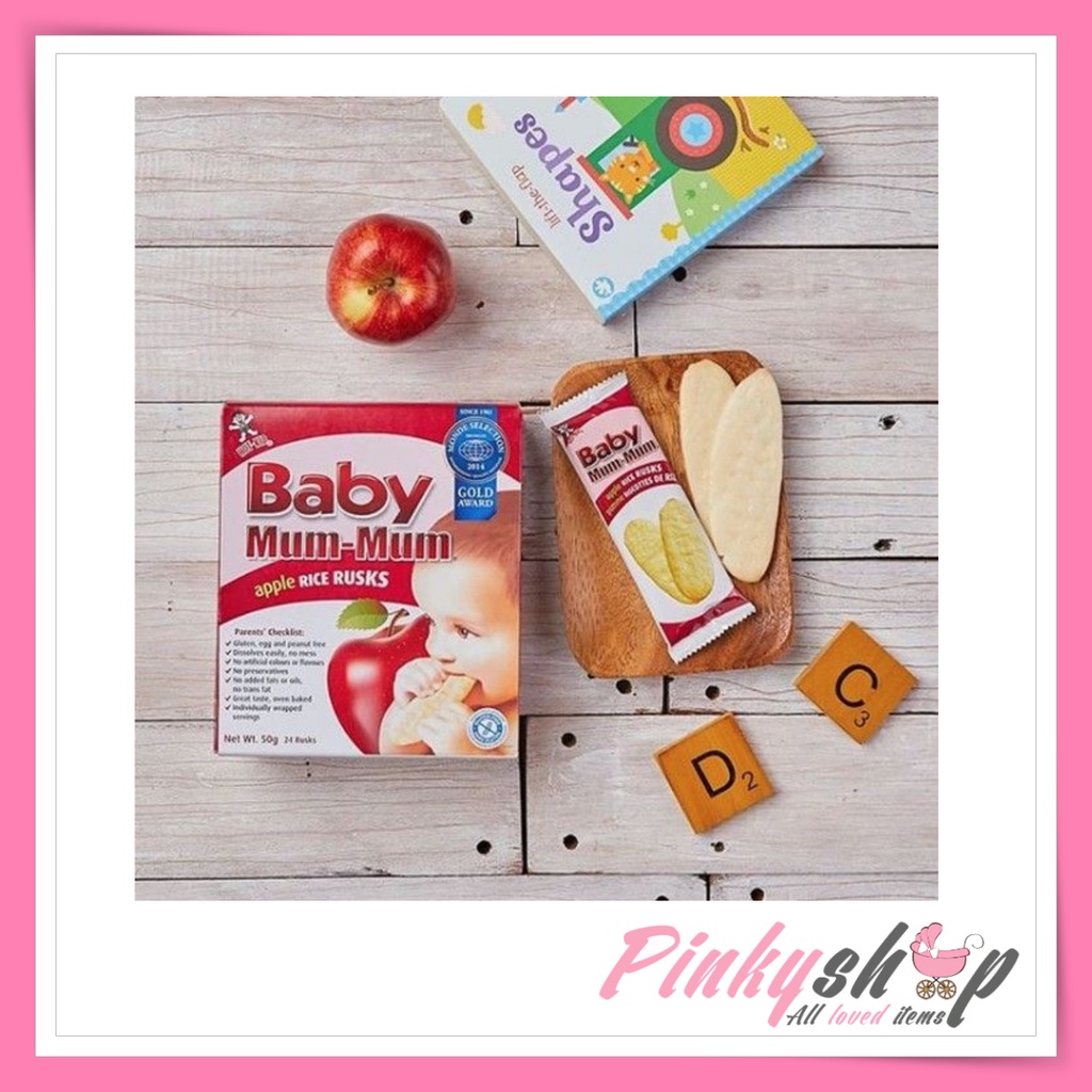 Baby Mum Mum Organic Rice Biscuits Baby Snacks ( Apple, Banana ...