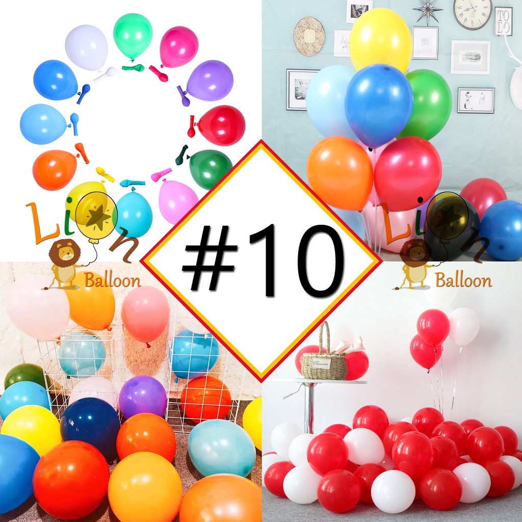 10inch Ordinary Standard balloons 100pcs Party Decoration Birthday ...