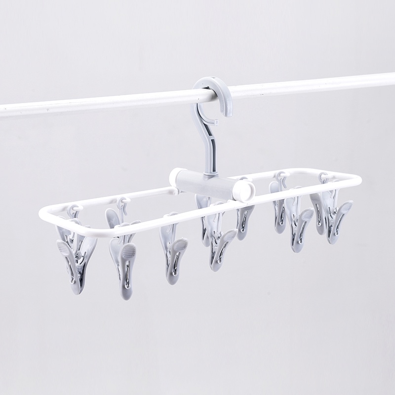 LOCAUPIN Laundry Clips Folding Clothes Hanger Rotating Hook Socks Towel ...