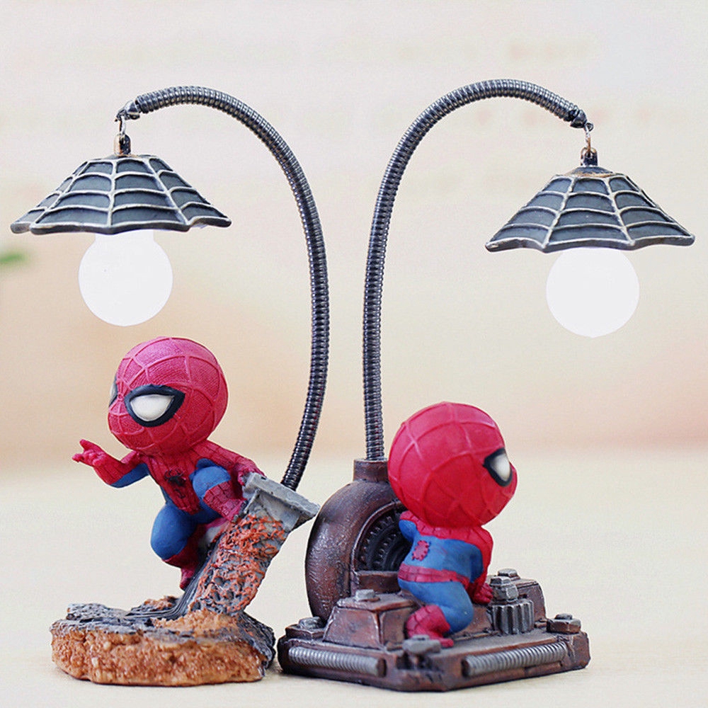 Spiderman Led Night Light Resin Spider Man Lamp for Children Kids Rooms ...