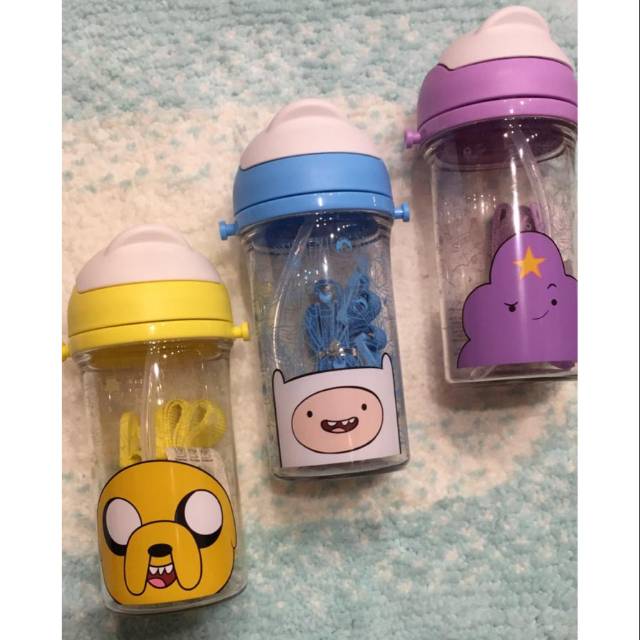 Original MINISO | 3types ADVENTURE TIME WATER BOTTLE WITH STRAW 400ml ...