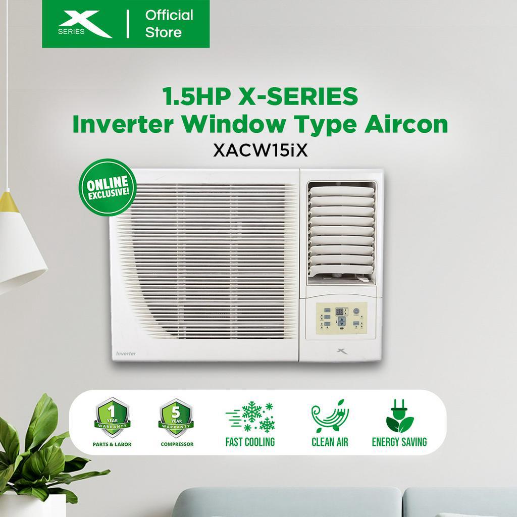 X-SERIES 1.5HP Window Type Aircon INVERTER with Remote Control (White ...