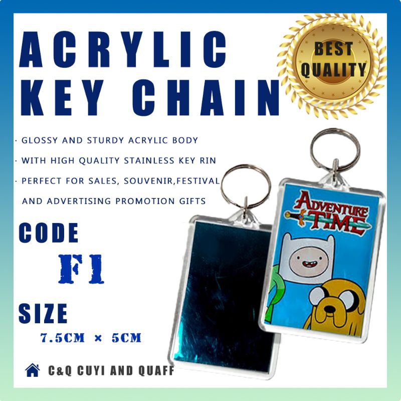 Quaff F1 Acrylic Keychain Rectangle Openable Photo Insert Key Chain 7x4 ...