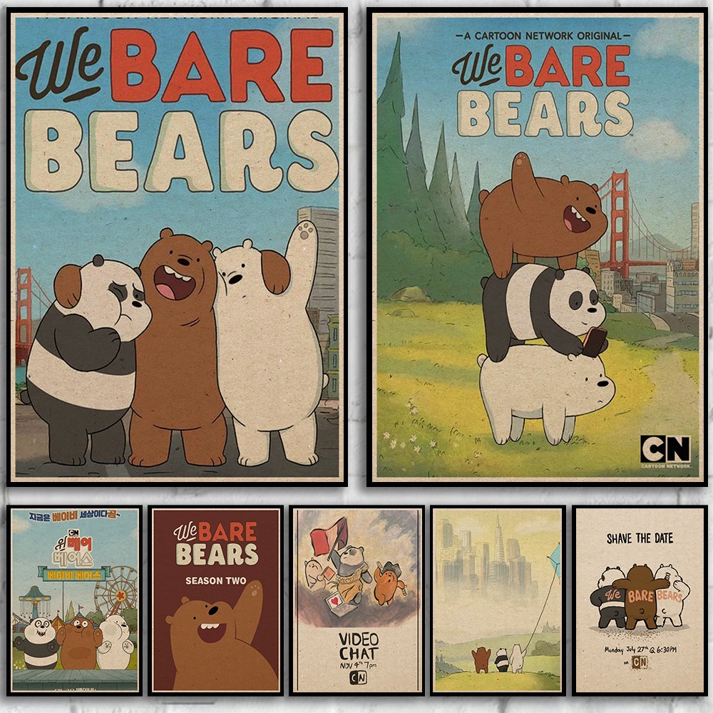 Poster Collection We Bare Bears Season High Quality Kraft Paper Retro ...