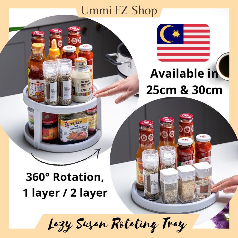 Lazy Susan Rotating Tray Turntable / Spice Rack / Kitchen Rack ...