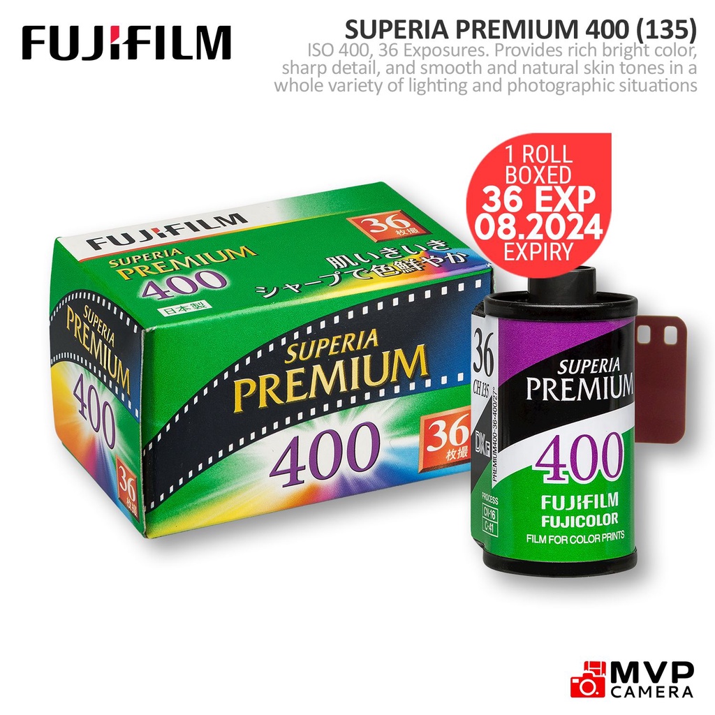 FUJIFILM Superia Premium 400 BOXED 1 ROLL 36 Exposures 135 35mm Color ...