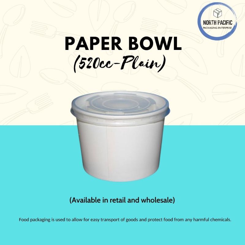 Paper Bowl 520cc (White) "25PCS" | Shopee Philippines
