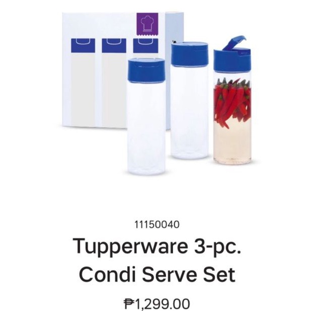 Tupperware 3pcs Condiserve Set | Shopee Philippines